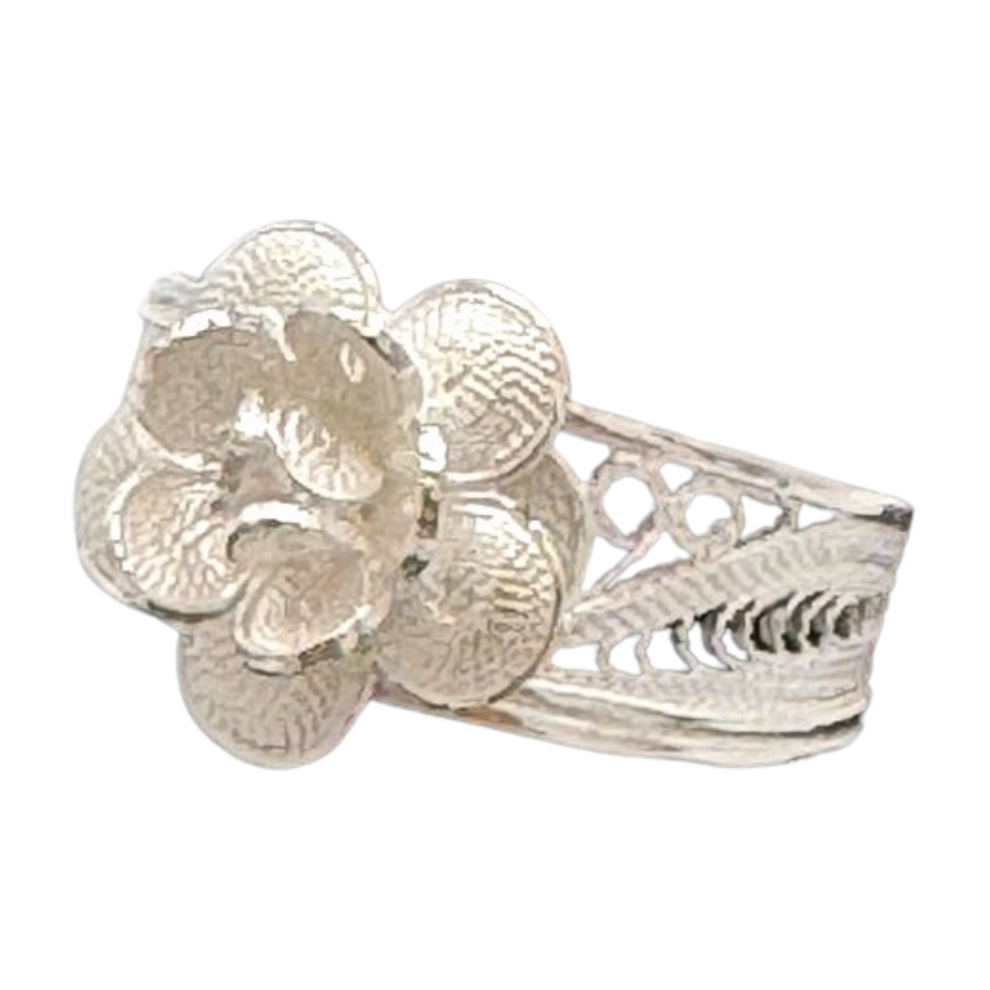 925 Sterling Silver Filigree Flower Ring Size 8 – Justin's Jewelry and Gifts